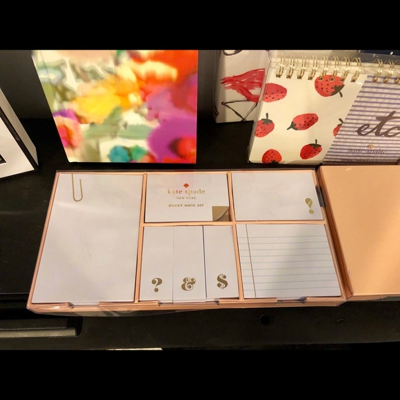 kate spade | Office | Kate Spade Strike Gold Sticky Note Set | Poshmark